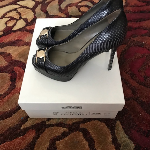 Versace Collection | Shoes | Versace Heel In Black Snake | Poshmark